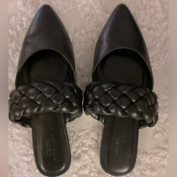 ASOS | Shoes | Asos Black Open Back Ballet Flats With Braided Mid Strap ...